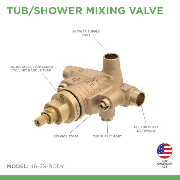 Symmons Temptrol®ii 12 Tub And Shower Valve Body With Diverter