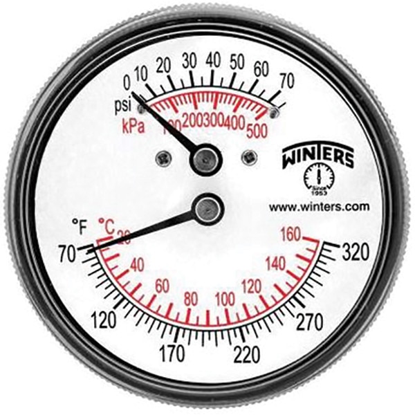 Winters Instruments Pressure/Temperature Combination Gauge