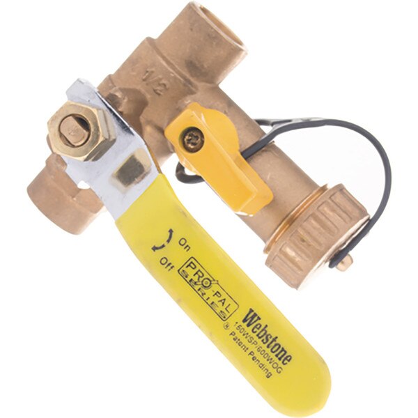 Webstone Straight Ball Valve - 3/4" Sweat with Hose Drain